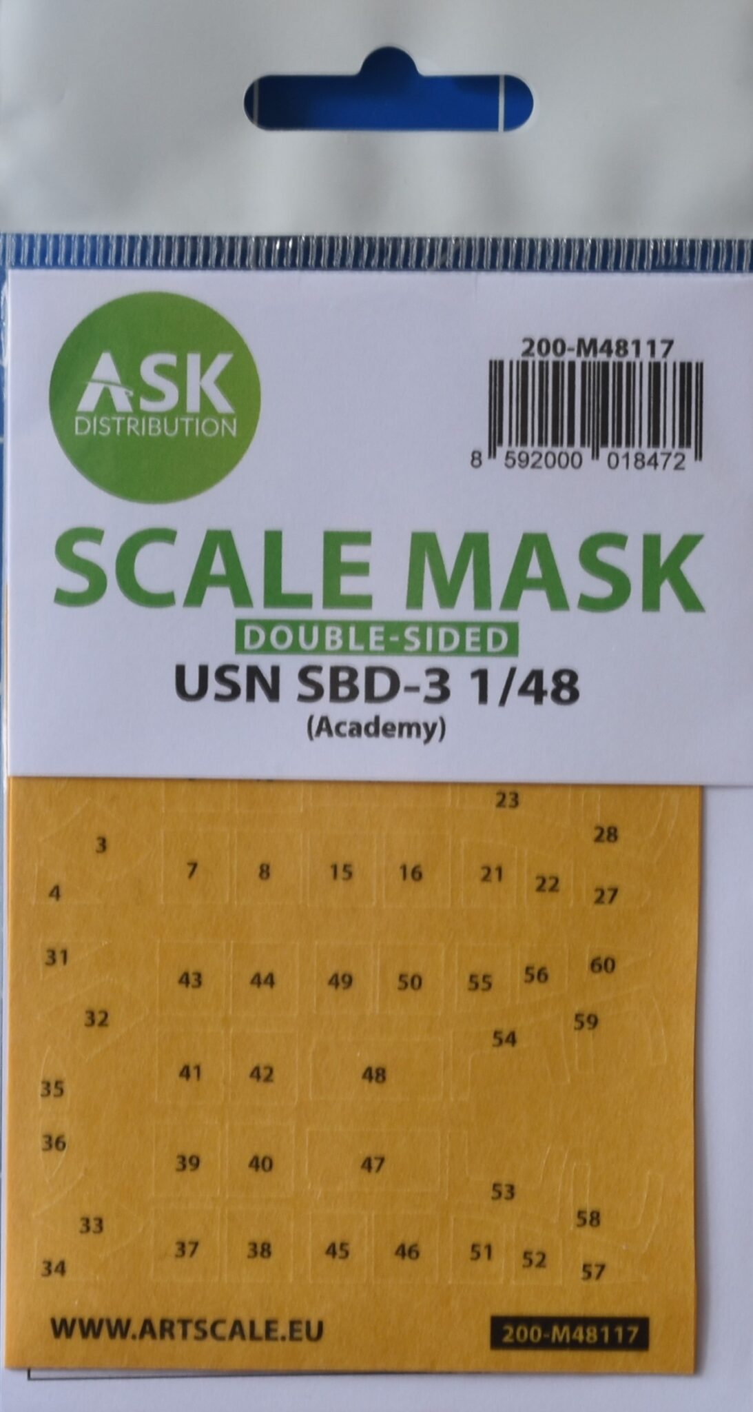 USN SBD-3 Double Sided Mask for Academy – IPMS Deutschland