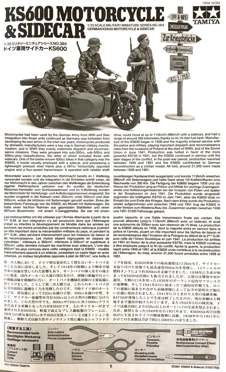 KS600 Motorcycle & Sidecar – IPMS Deutschland