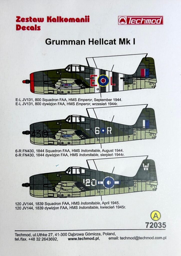 Grumman Hellcat Mk I – 1844 Squadron FAA – IPMS Deutschland