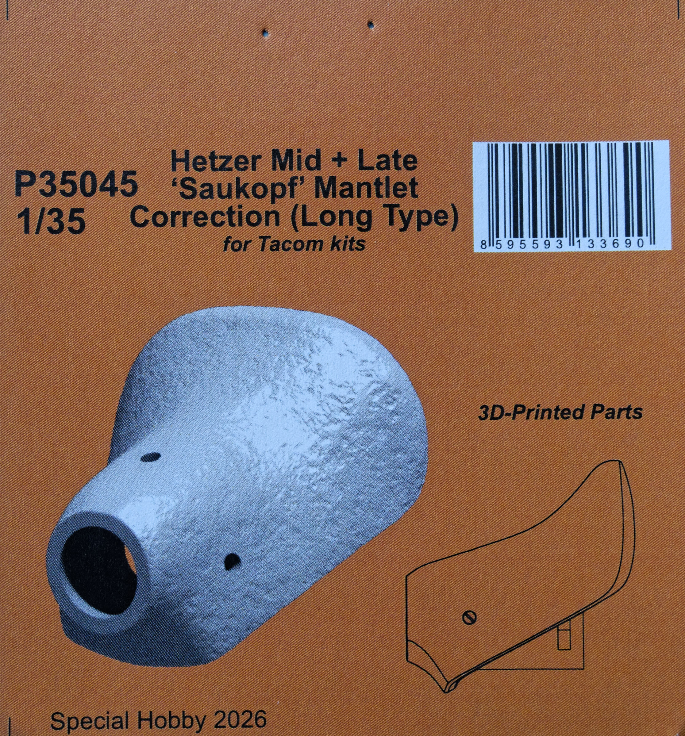 Hetzer Mid + Late `Saukopf´ Mantlet Correction (Long Type) for Tacom ...